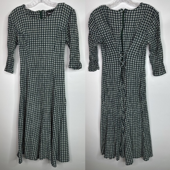 Jamie Brooke | Dresses | Vintage Jamie Brooke Green Check Cottagecore ...